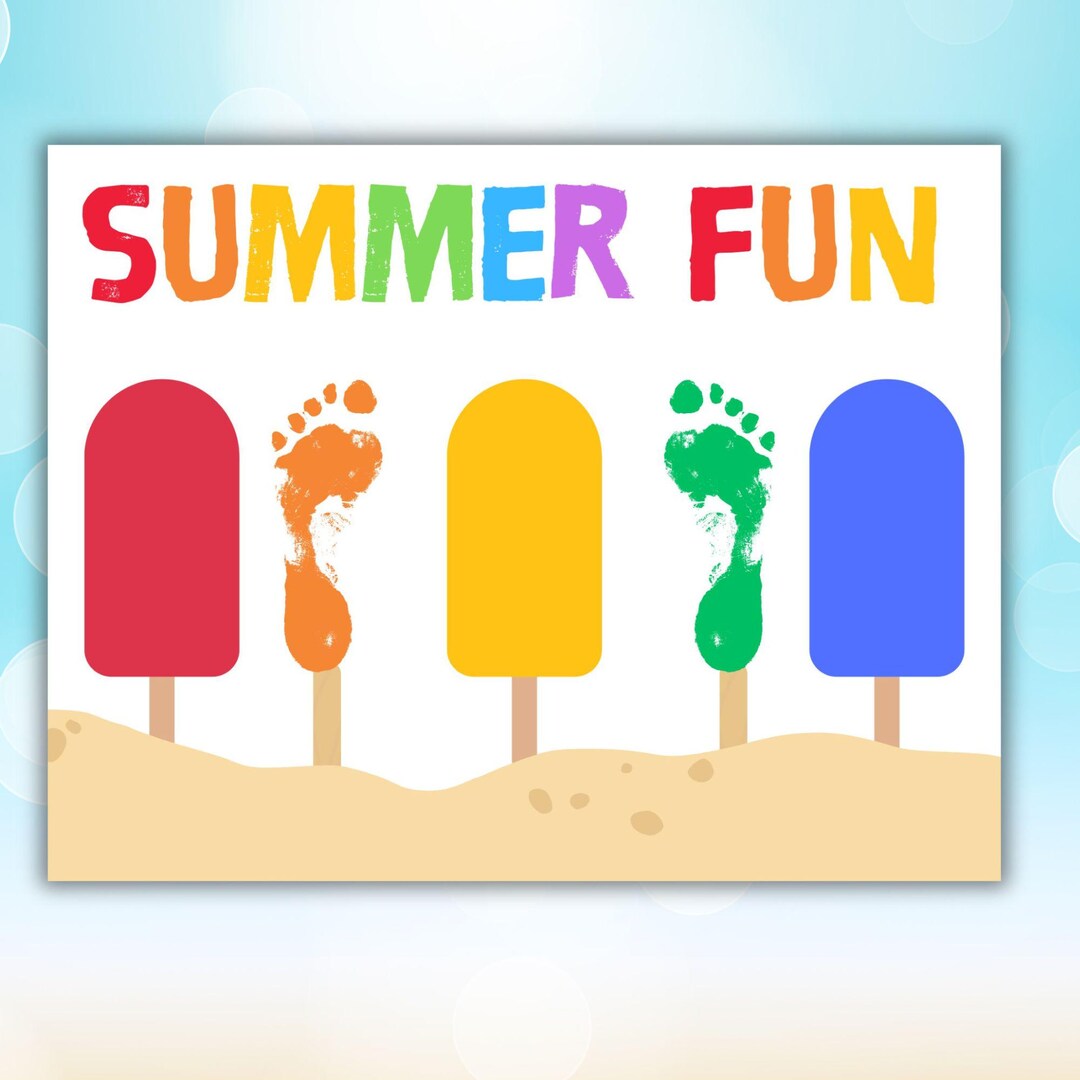 Summer Handprint Footprint Art – Popsicle Craft for Kids, Toddlers ...