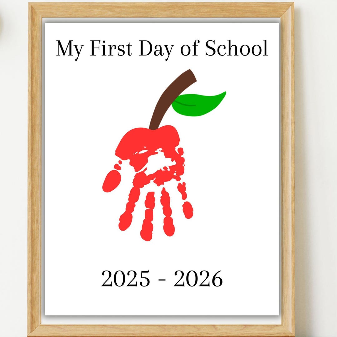 First Day of School Handprint Craft Printable | 2025-2026 First Day ...