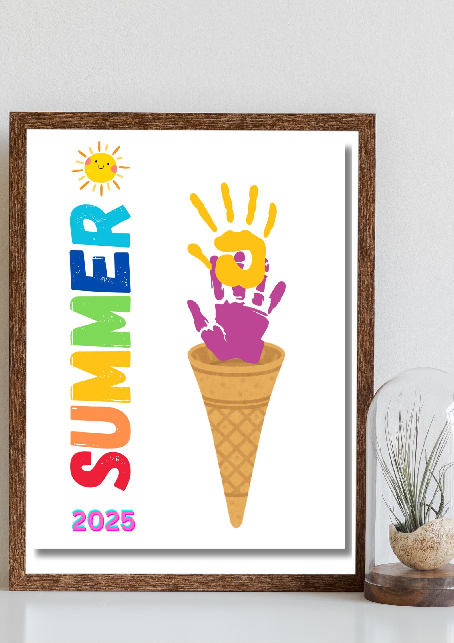 Summer Ice Cream Handprint Craft | Ice Cream Cone Summer Handprint ...