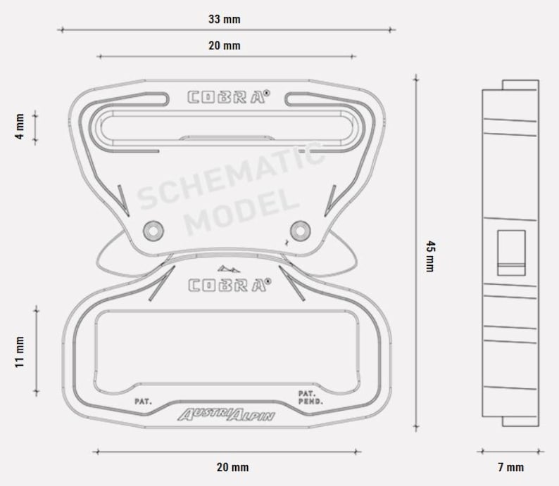 Fivela AustriAlpin COBRA® FM · Fivela de liberação rápida de 20 mm (0 ...