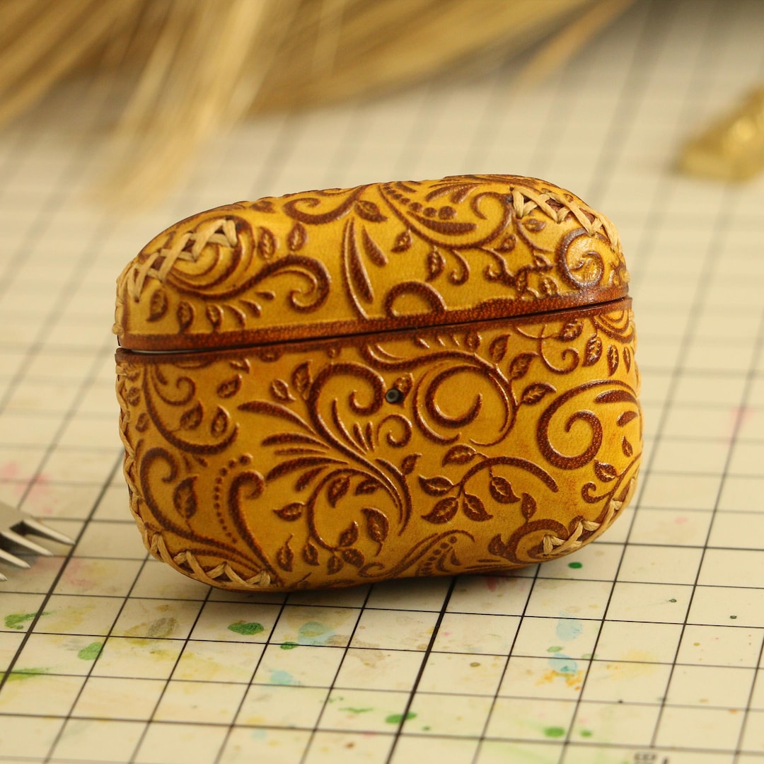 Airpods Pro 3 Leather Case Custom Handmade Cover Personalized Genuine ...