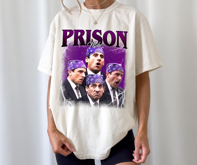 The Office Prison Mike Shirt, Comfort Colors Shirt, Michael Scott Retro ...
