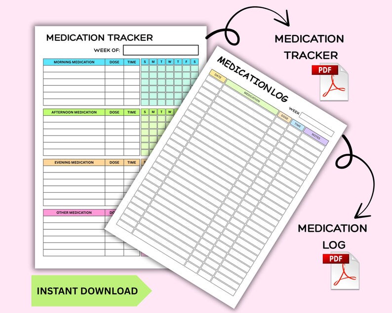 Daily Medication Tracker, Medication Log, Printable Medicine Log for ...