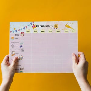 Kids Daily Checklist: Routine Chart, Visual Schedule (A4 PDF) - Etsy