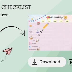 Kids Daily Checklist: Routine Chart, Visual Schedule (A4 PDF) - Etsy