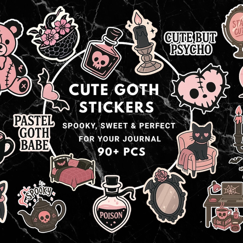 Goth Girlie Stickers - Etsy UK