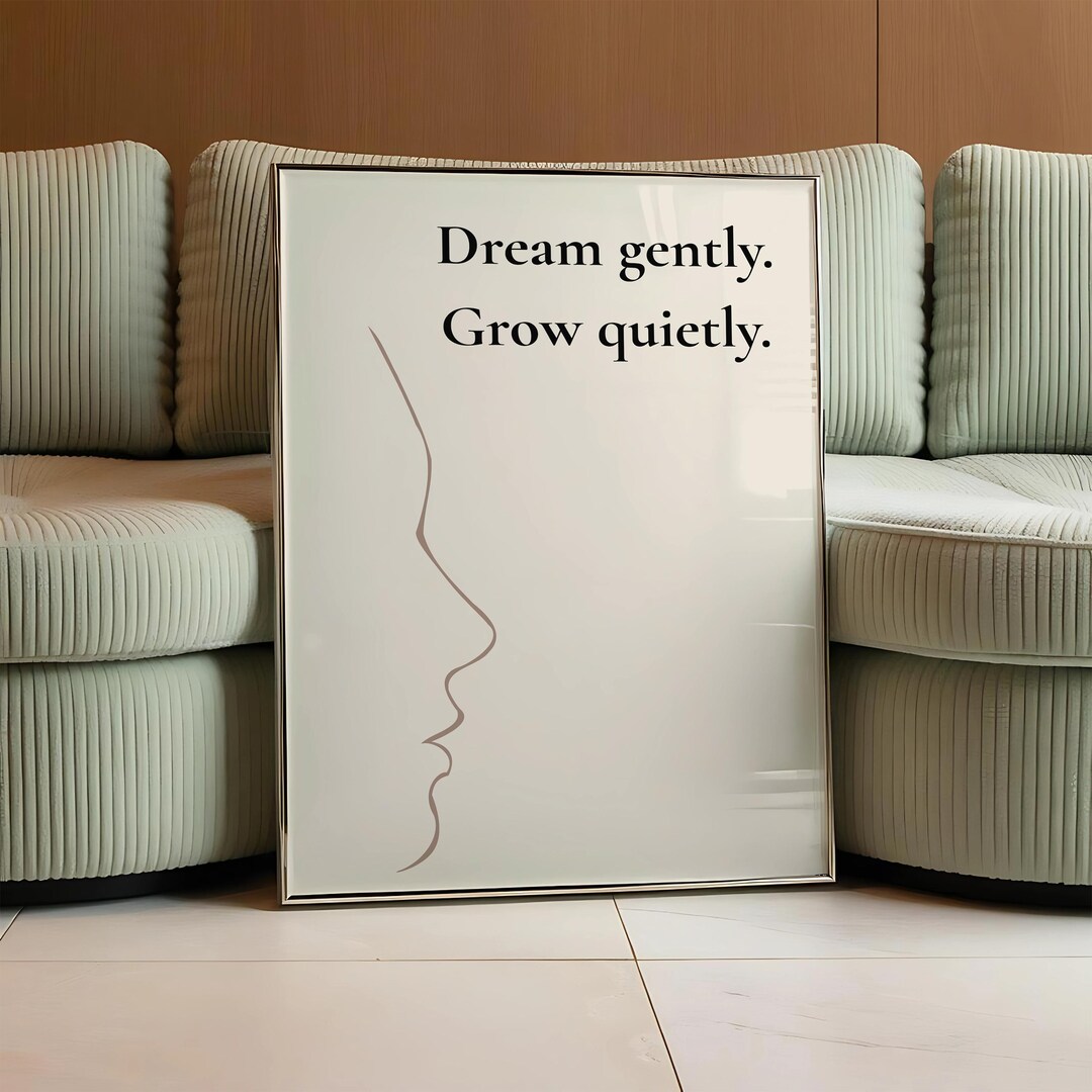 Dream Gently. Grow Quietly. – Minimalist Printable Wall Art, Calm Line ...