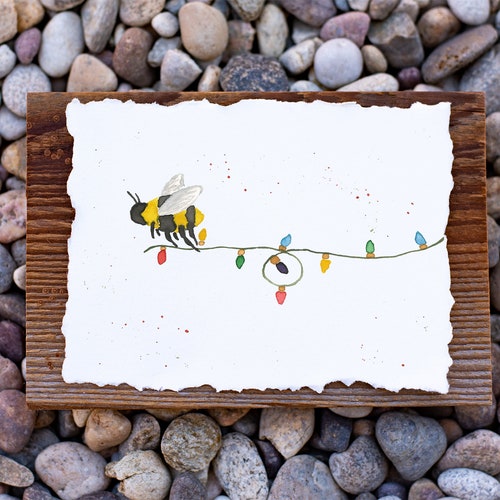 Oh Christmas Bee PNG Download Watercolor Holiday Bee With - Etsy UK