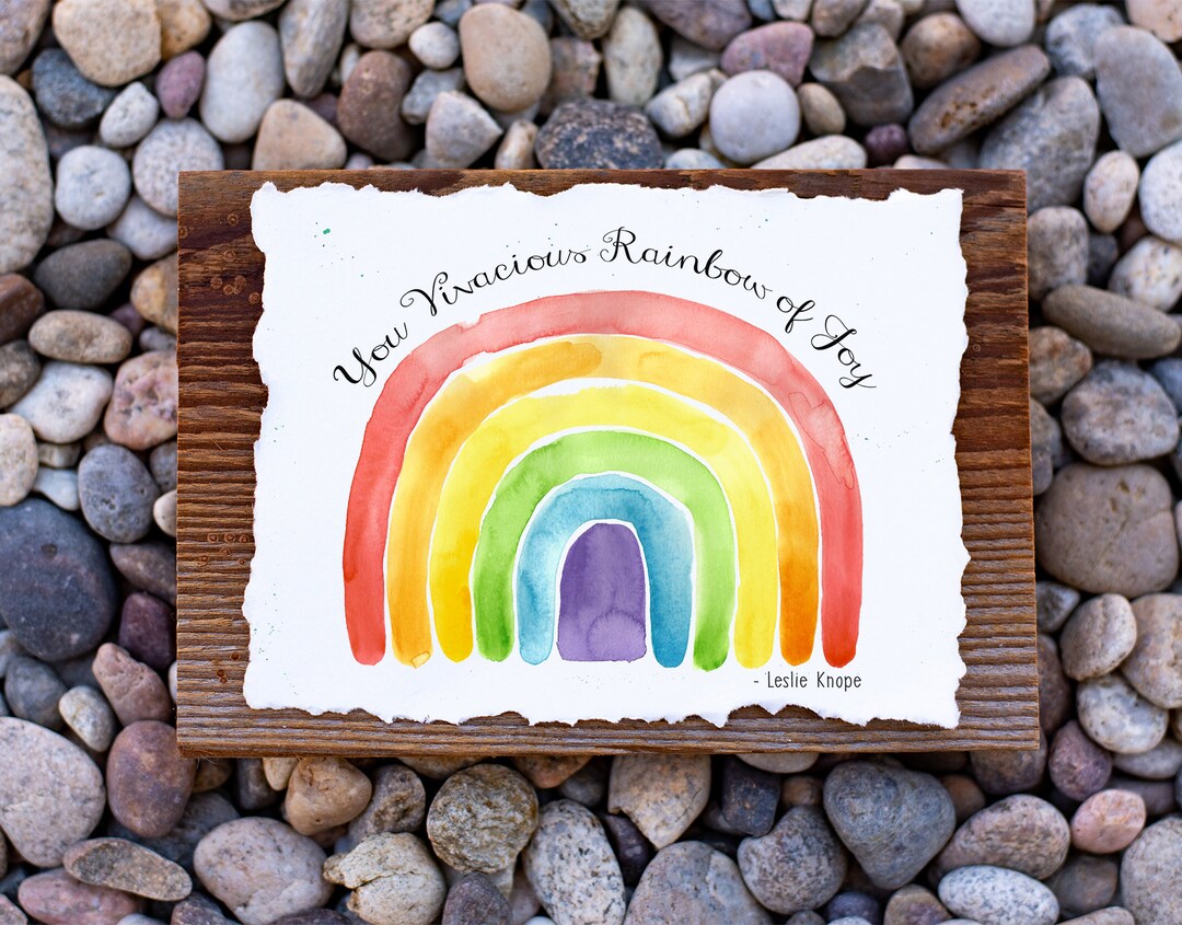 Vivacious Rainbow of Joy // Watercolor Notecard - Etsy