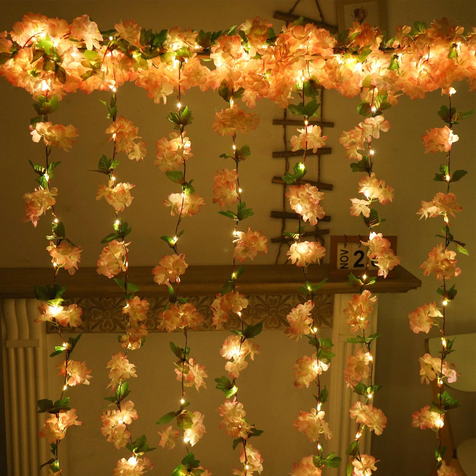 Sakura Flower Vine LED String Lights – Artificial Cherry Blossom ...