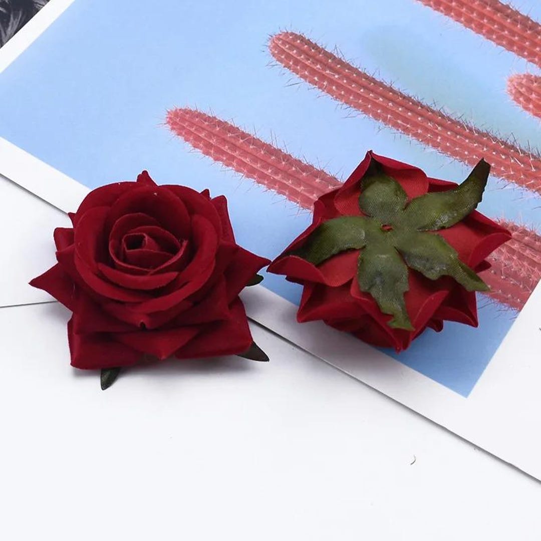 7CM Flannel Rose Flower Heads, Artificial DIY Craft Flowers for Gifts ...