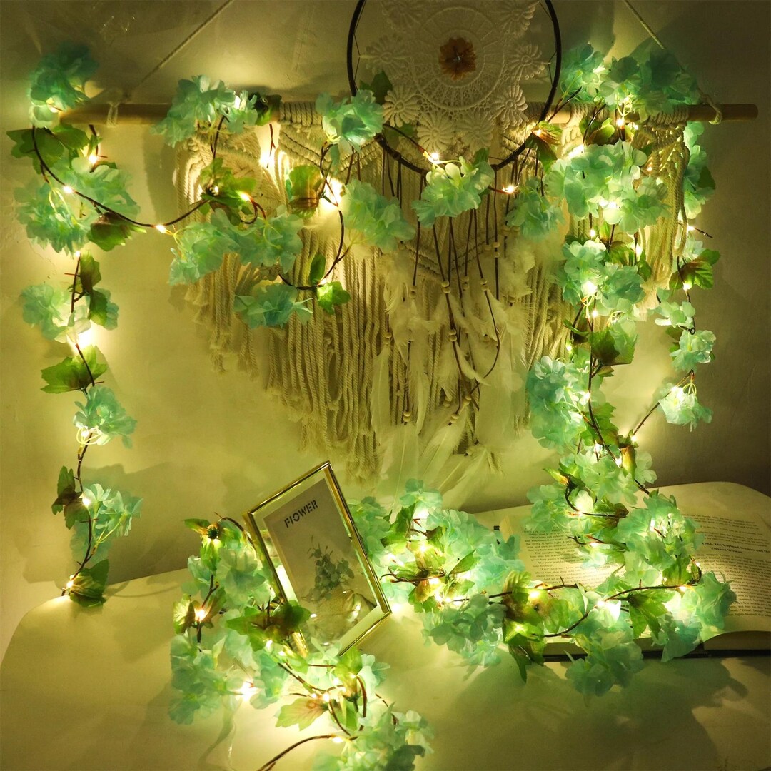 Sakura Flower Vine LED String Lights – Artificial Cherry Blossom ...