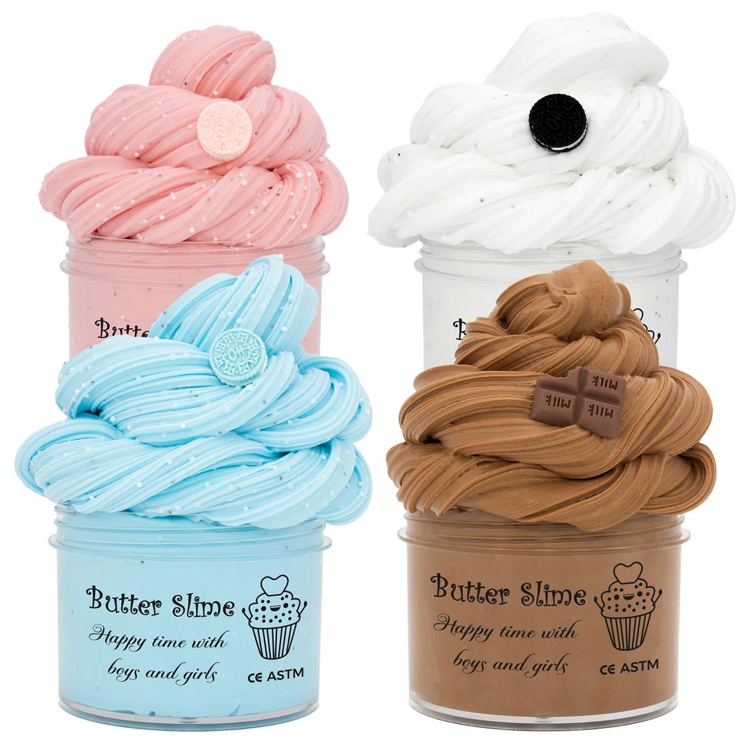 70ml Chocolate Cookies Butter Slime Kit With Scented Slime Soft Fluffy ...