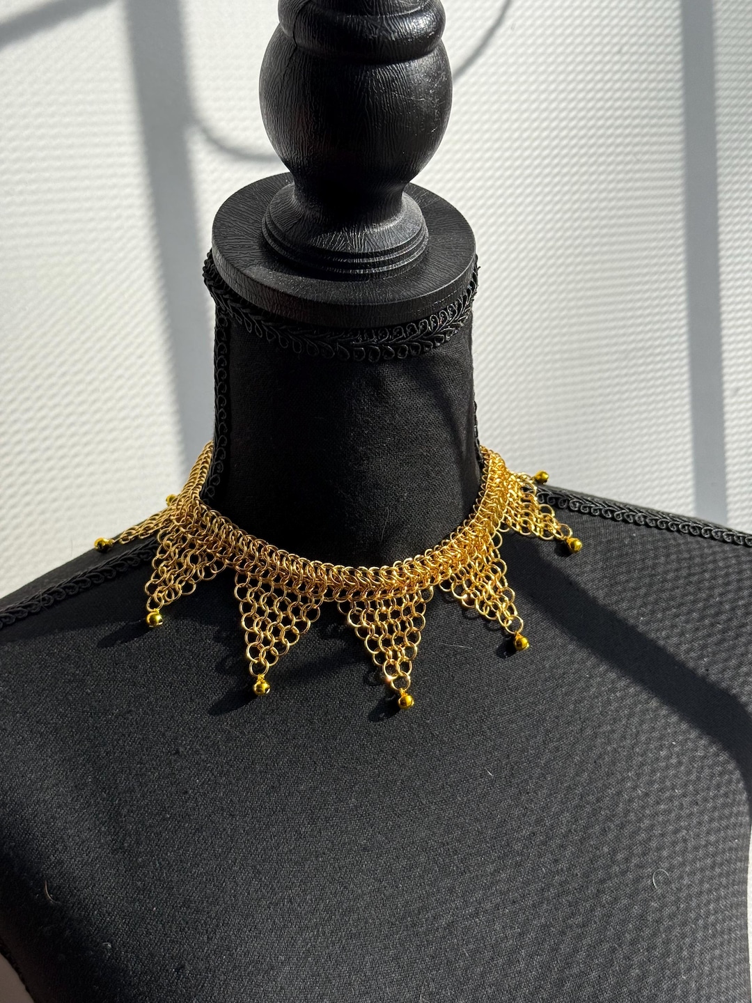 Chainmail Jester Necklace - Gold Plated - Etsy
