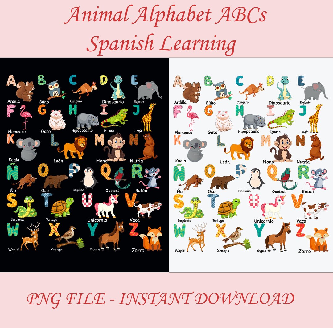 Alphabet Animals PNG Digital File | for Sublimation or Cutting Machines ...