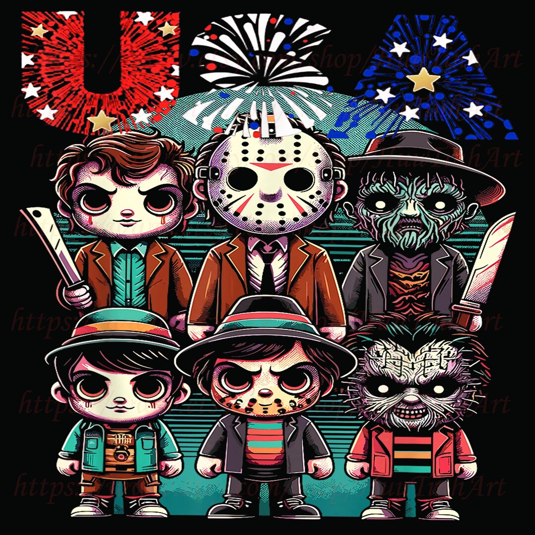 Horror Movie Characters Bundle, Horror Movie Killers PNG, Halloween ...
