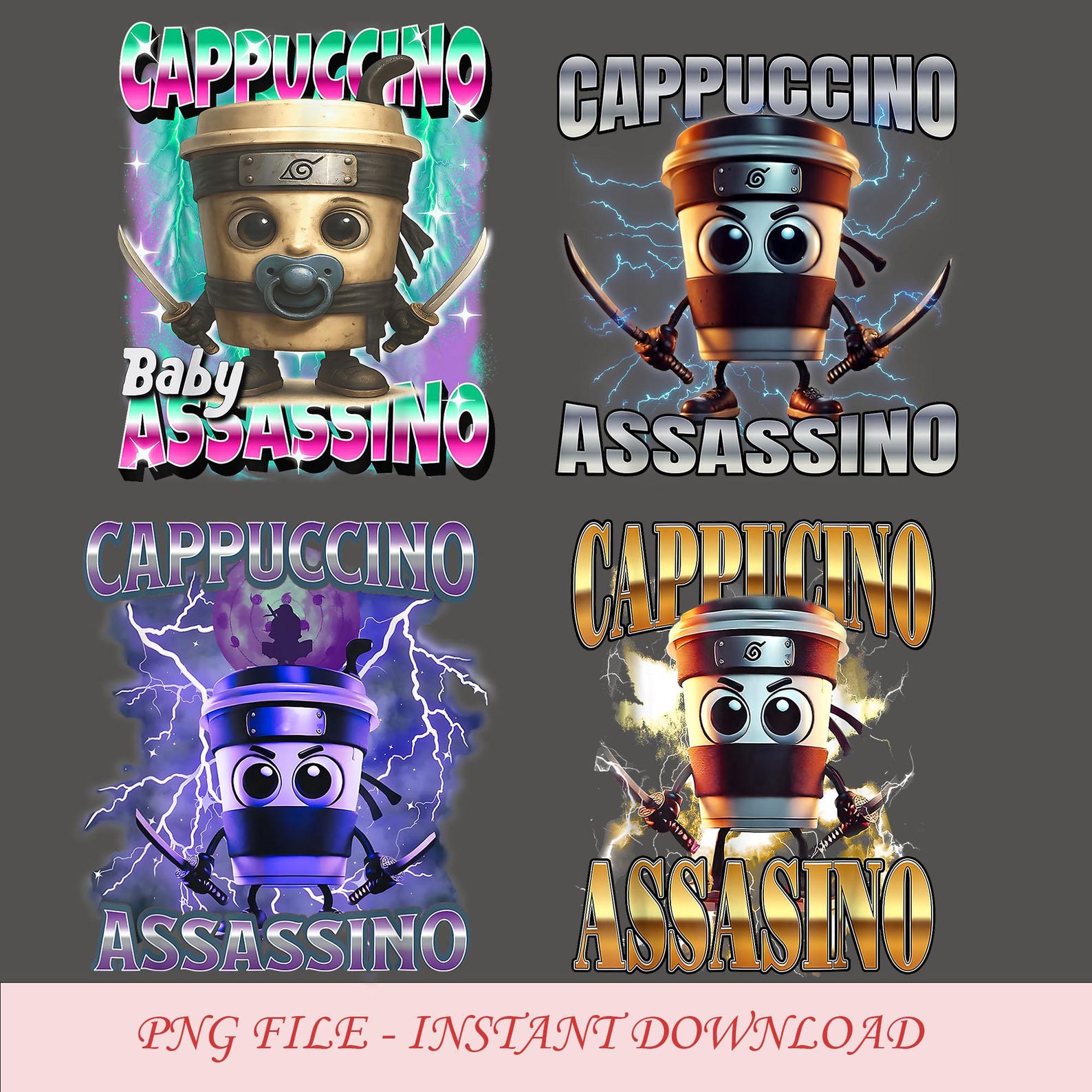 Italian Brainrot Cappuccino Assassino PNG, Funny Cappuccino Meme, Funny ...