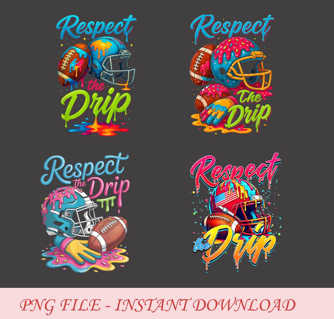 Respect the Drip Png, Football Drip Ice Cream Png, Football Lover, Game ...