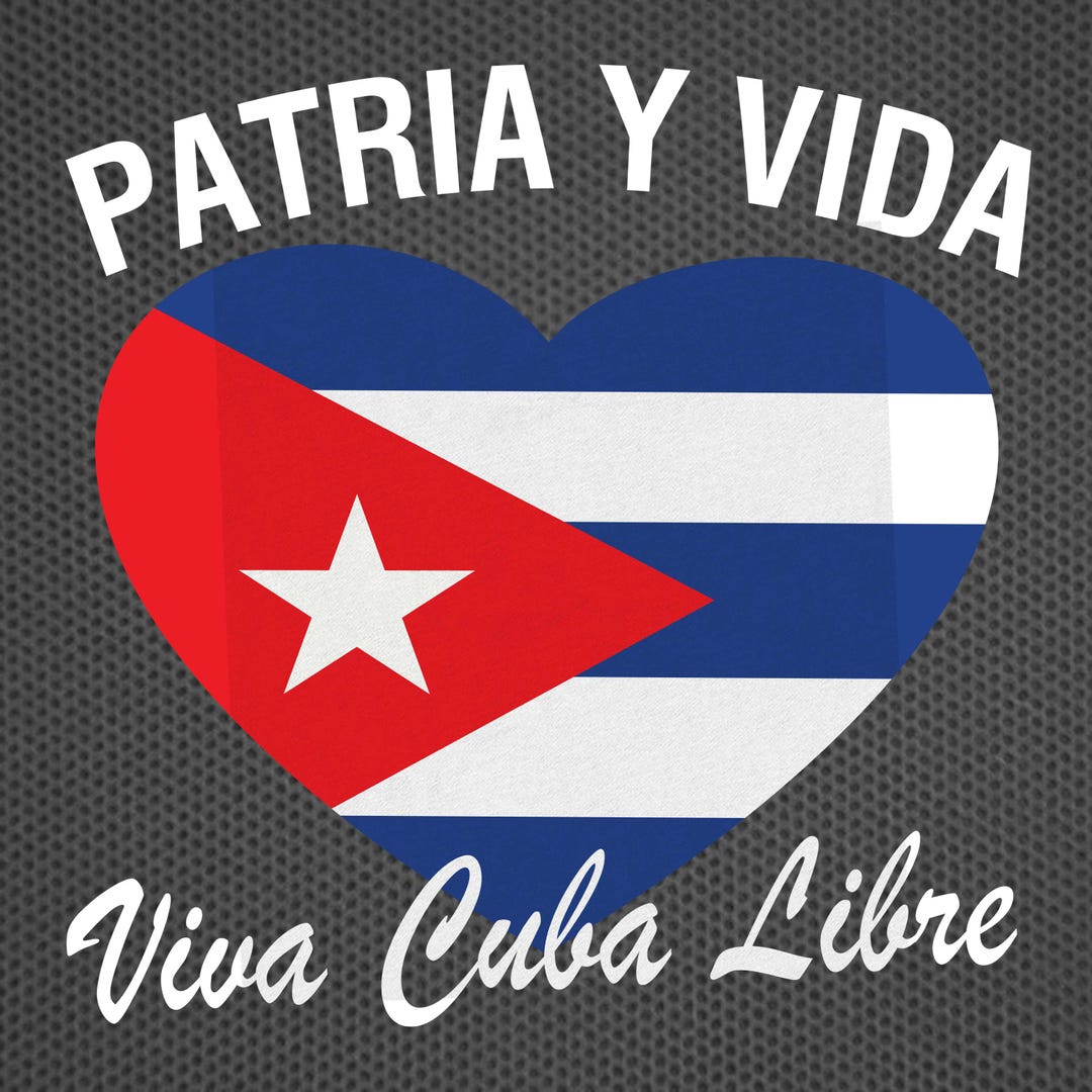 Patria Y Vida Viva Cuba Libre SVG, Cuban Flag Heart Cut File, Freedom ...