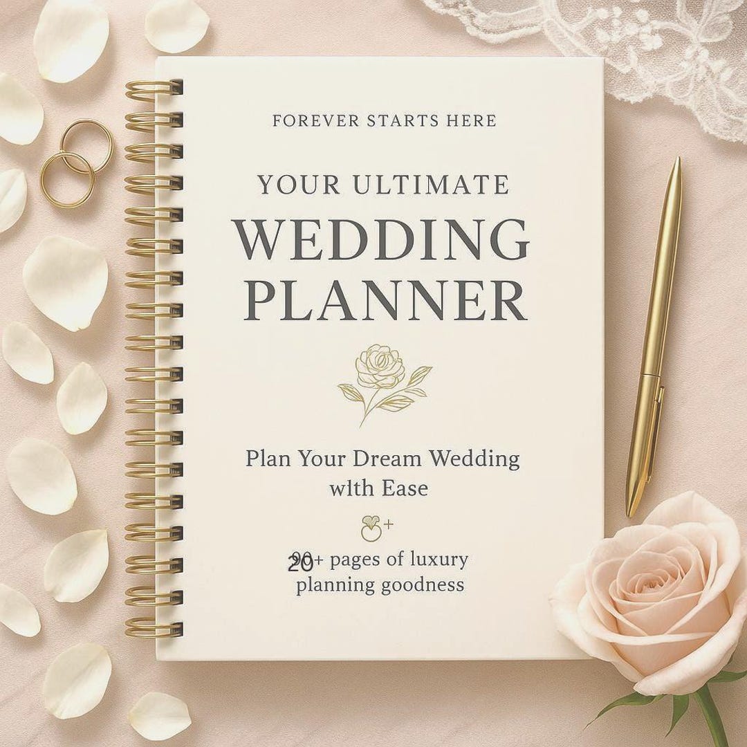 WEDDING PLANNER BOOK | Undated, 12-month Bridal Organizer| Budget Tracker, Guest List ...