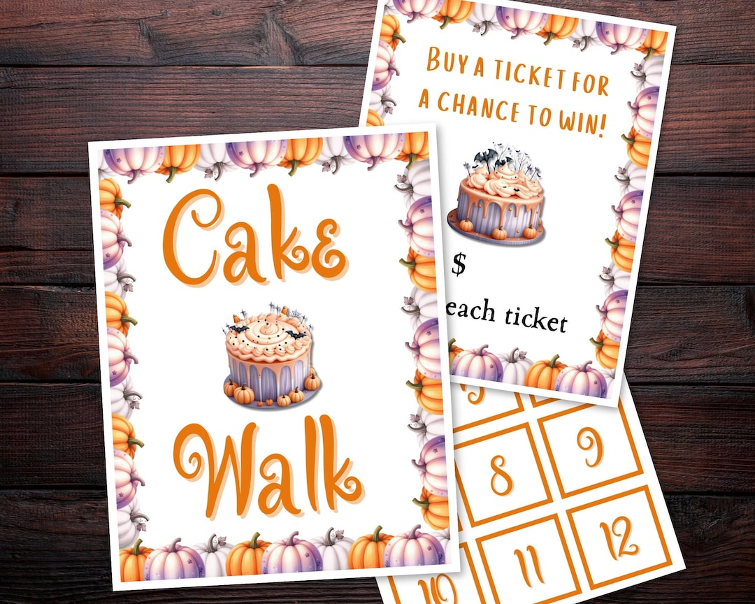 Halloween Cake Walk Fundraiser Printable Kit, Fall Festival Party Game ...