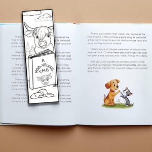 Highland Cow Coloring Bookmarks for Kids, Printable Coo Cattle ...