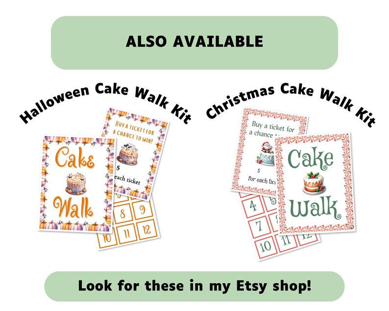 Fall Cake Walk Printable Kit, Autumn Festival/carnival Fundraiser ...