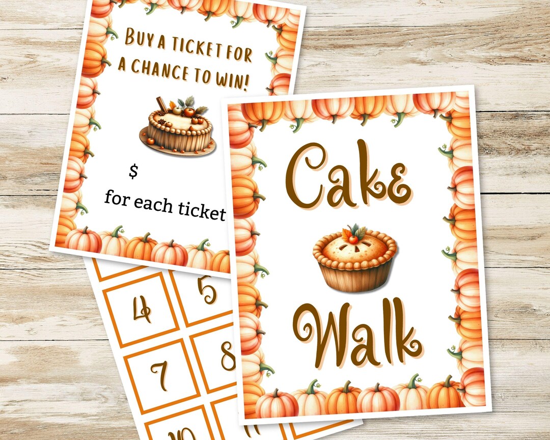 Fall Cake Walk Printable Kit, Autumn Festival/carnival Fundraiser ...
