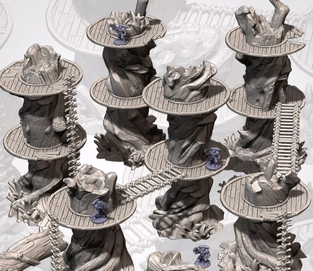 Orc Tree Platform – Modular Jungle Terrain for 28-32 Mm Wargaming ...