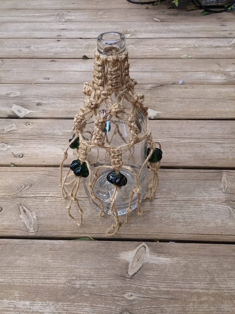 Macrame Bottle Eco Friendly Home Decor Shabby Chic Decor - Etsy