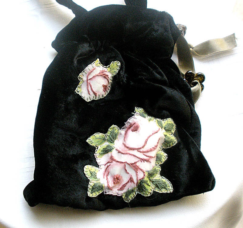 Purse Flower Embroidery Gift Idea for Her Shabby Chic Bag - Etsy