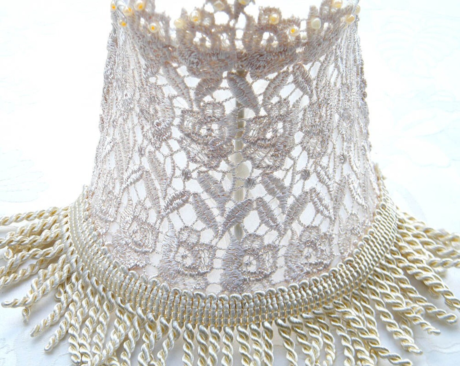 Fabric Lace Lampshade Wall Side Lamp Shabby Chic Lamp Home - Etsy