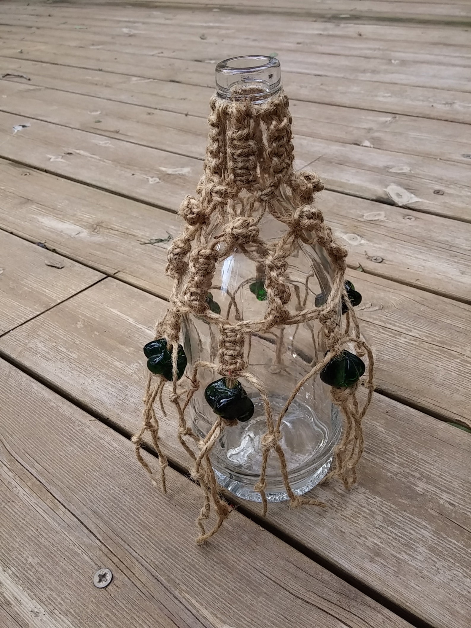 Macrame Bottle Eco Friendly Home Decor Shabby Chic Decor - Etsy