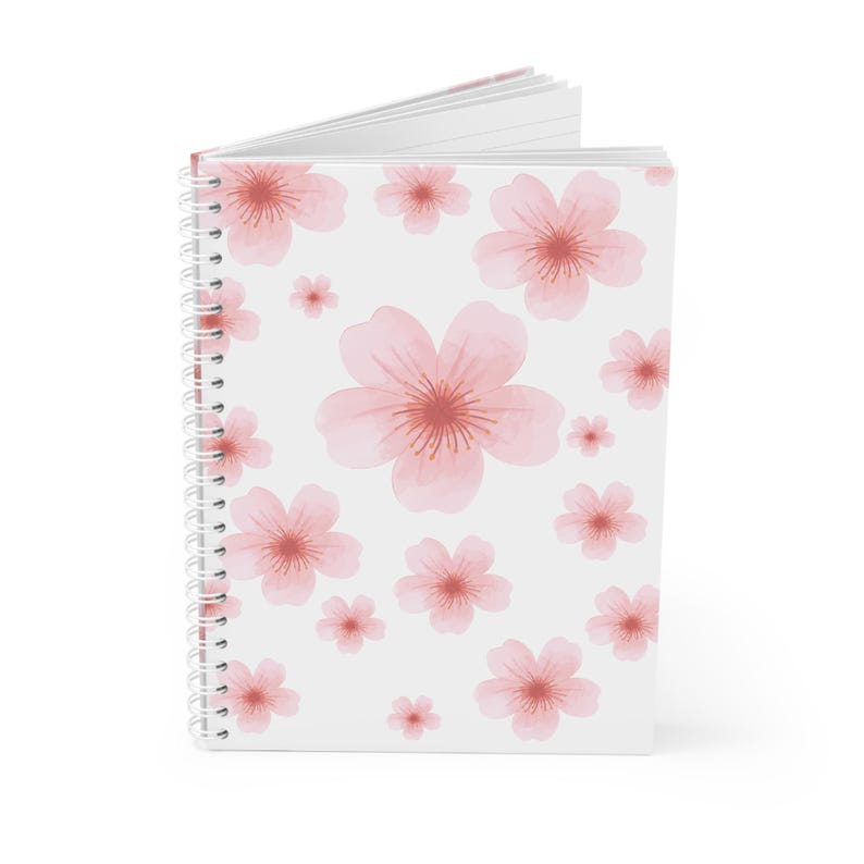 Blossom Spiral Notebook, Floral Journal, Inspirational Note Book ...