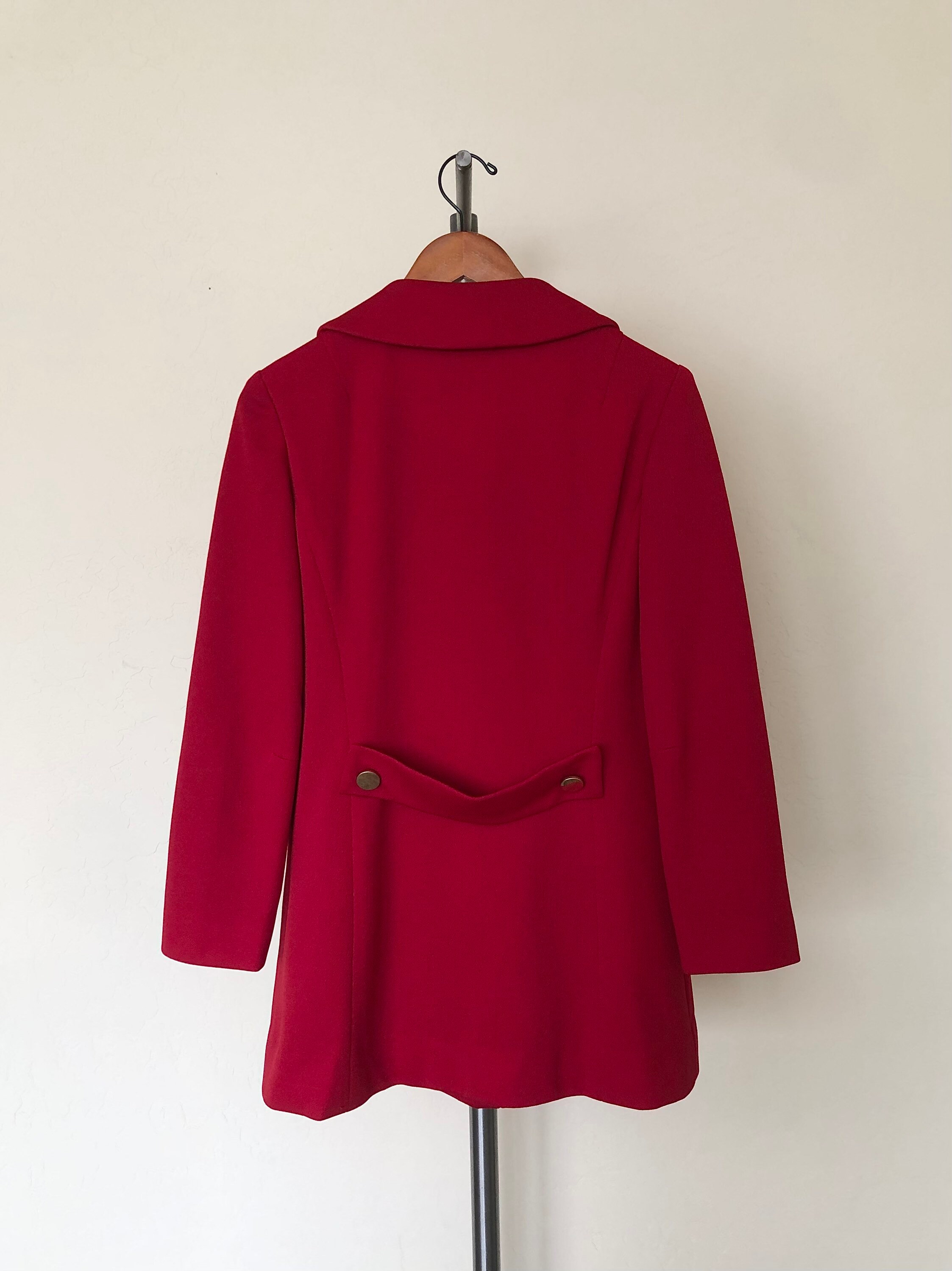 70's Red Peacoat Vintage Fred Rothschild Double Breasted - Etsy