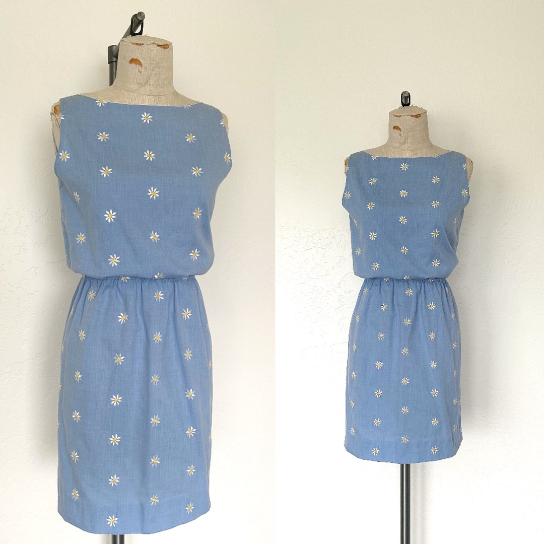 80’s Two-piece Set Vintage Homemade Embroidered Daisies Matching Top ...