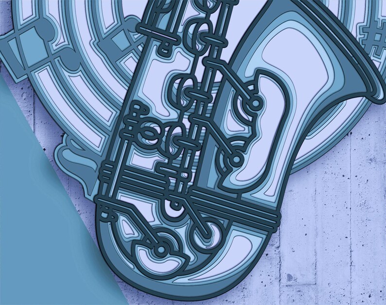 Layered Saxophone Design | Ai Cdr Eps Svg Formats | 3D Laser Cut ...