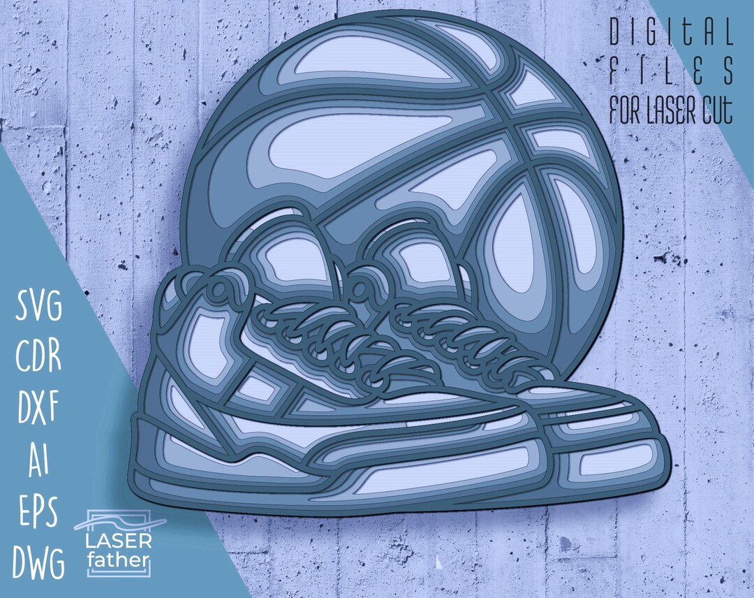 Layered Basketball Design | Ai, Cdr, Eps, Svg Files | Wood Laser ...