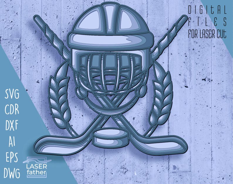 Layered Ice Hockey Design | Ai, Cdr, Eps, Svg Files | Laser Cutting ...