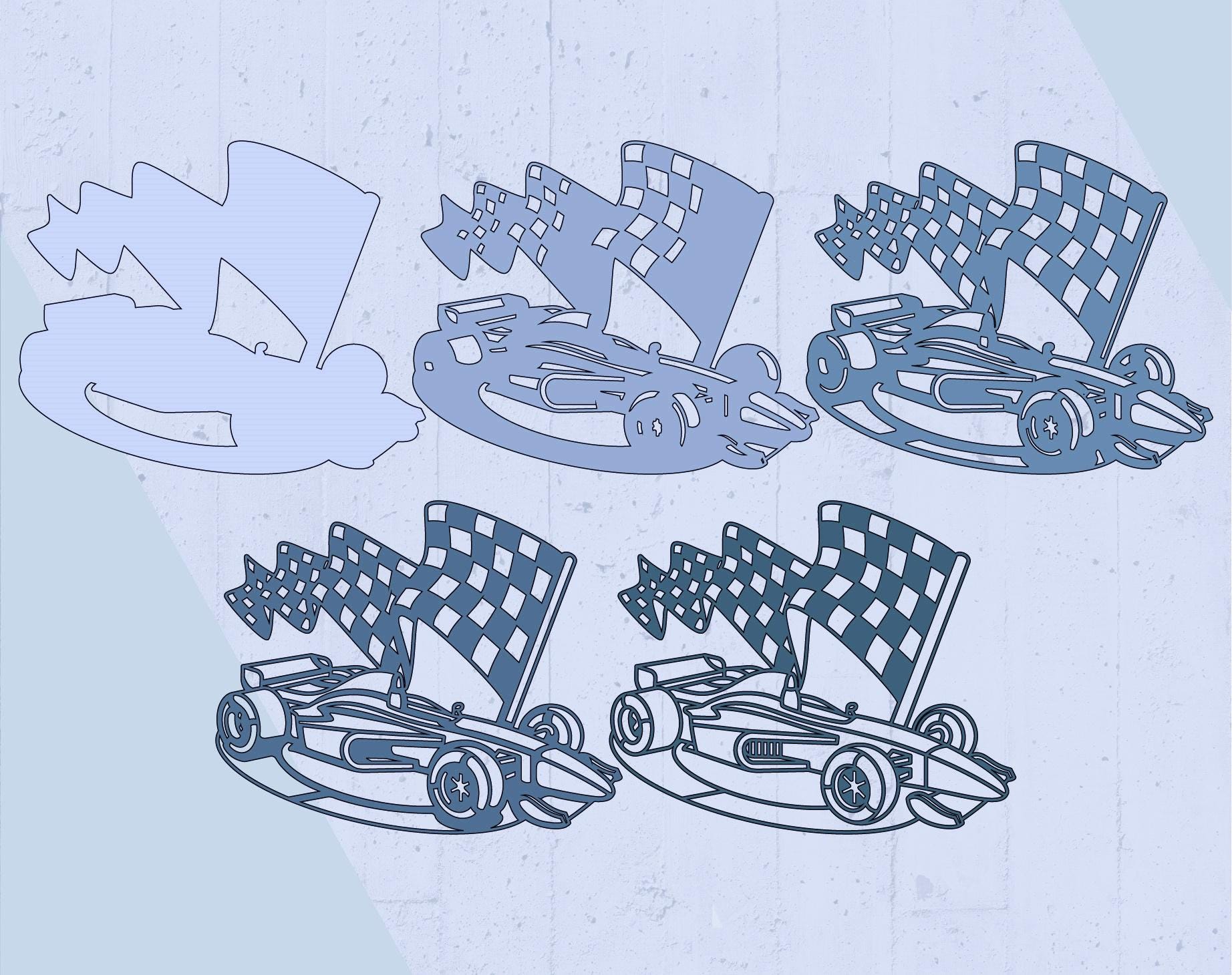 Layered Race Car Design | Ai, Cdr, Eps, Svg Files | Laser Cut Project ...