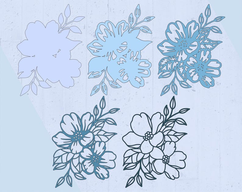 Layered Flower Design | Ai Cdr Eps Svg Files | Wood Laser Cutting ...