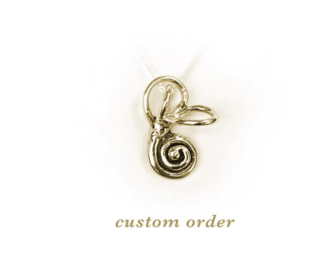 Human Ear Necklace in Pewter, Anatomical Hearing Pendant, Deaf Jewelry ...