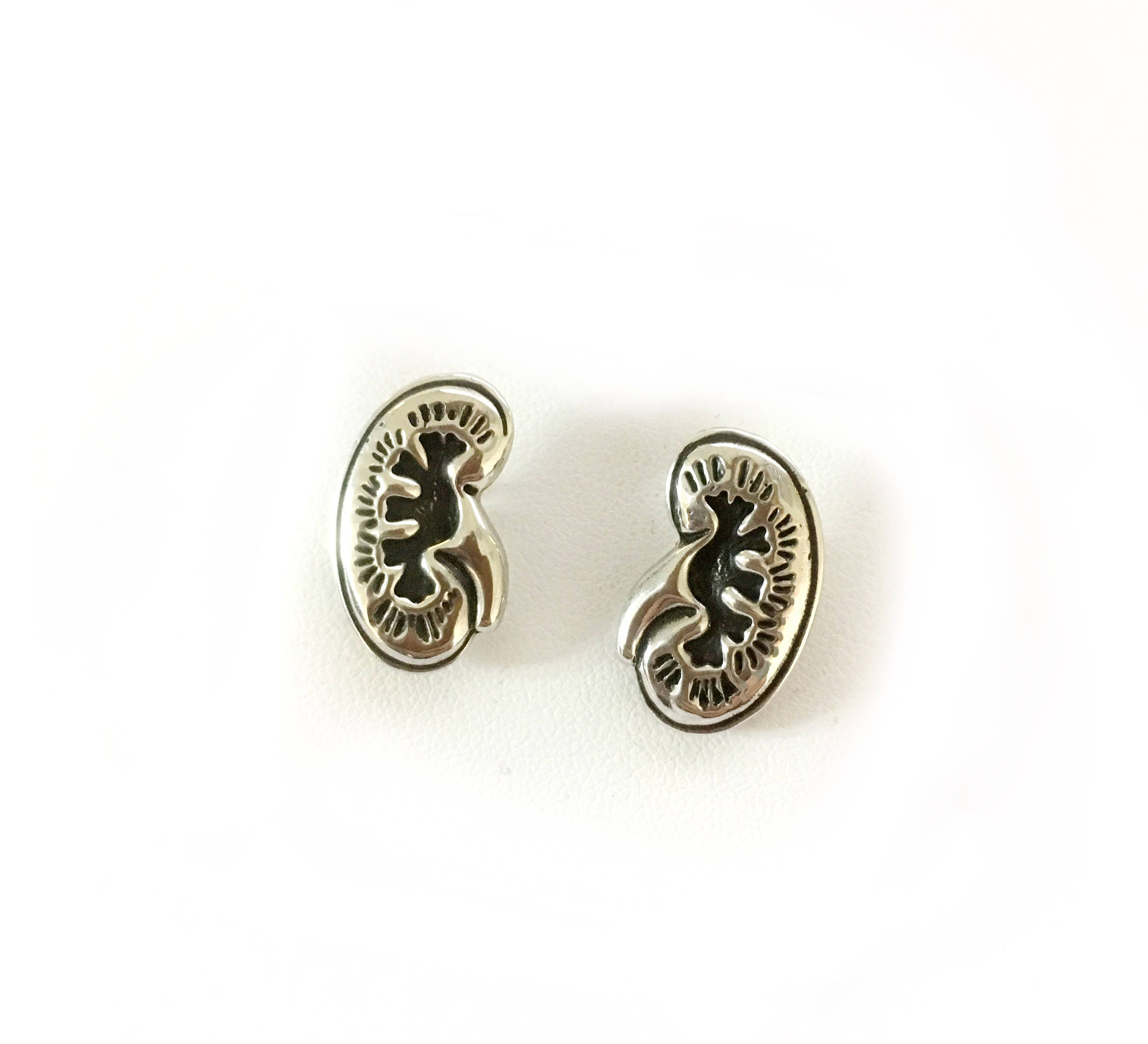 Beautiful Anatomical Kidney Earrings in Solid Sterling Silver With ...