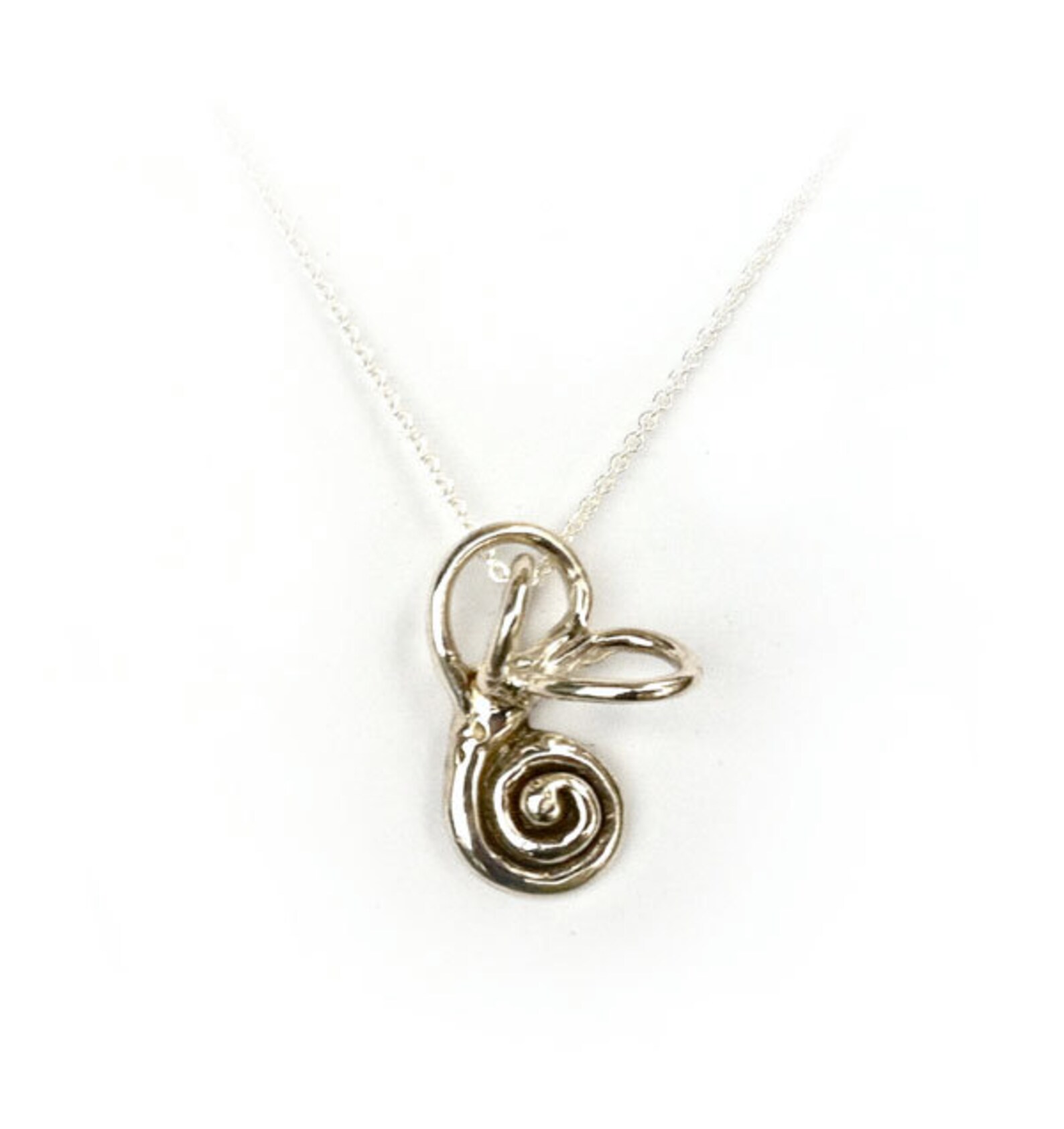 BALANCE Anatomical Inner Ear Cochlea Necklace in Cast Sterling - Etsy