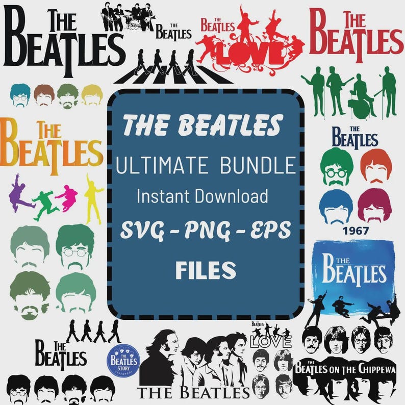 The Beatles SVG Bundle: the Beatles Bundle, Music Design Vector Files ...