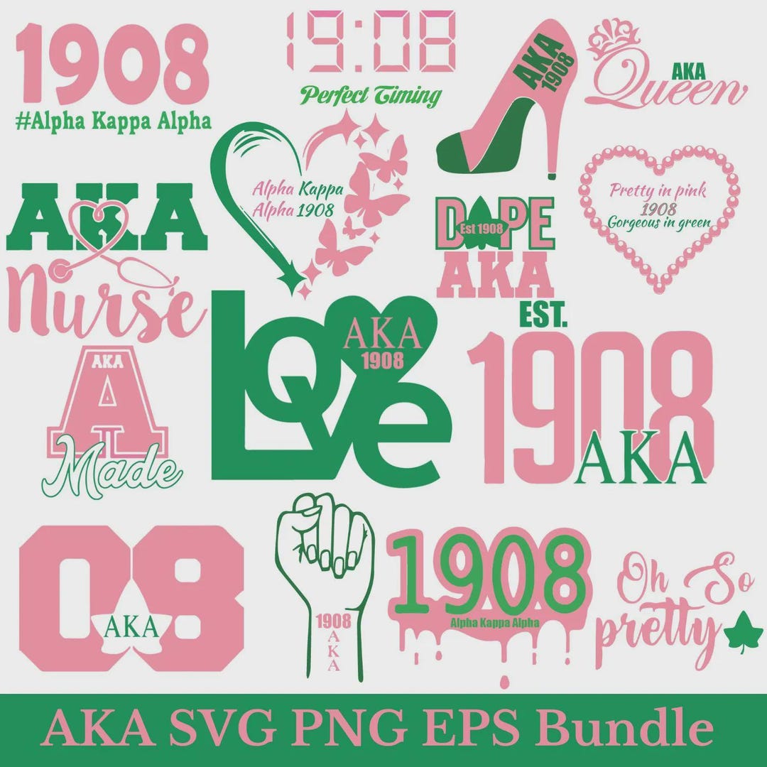 AKA Svg Bundle,alpha Kappa Alpha Png, AKA Letter Svg, Rush Svg, Greek ...
