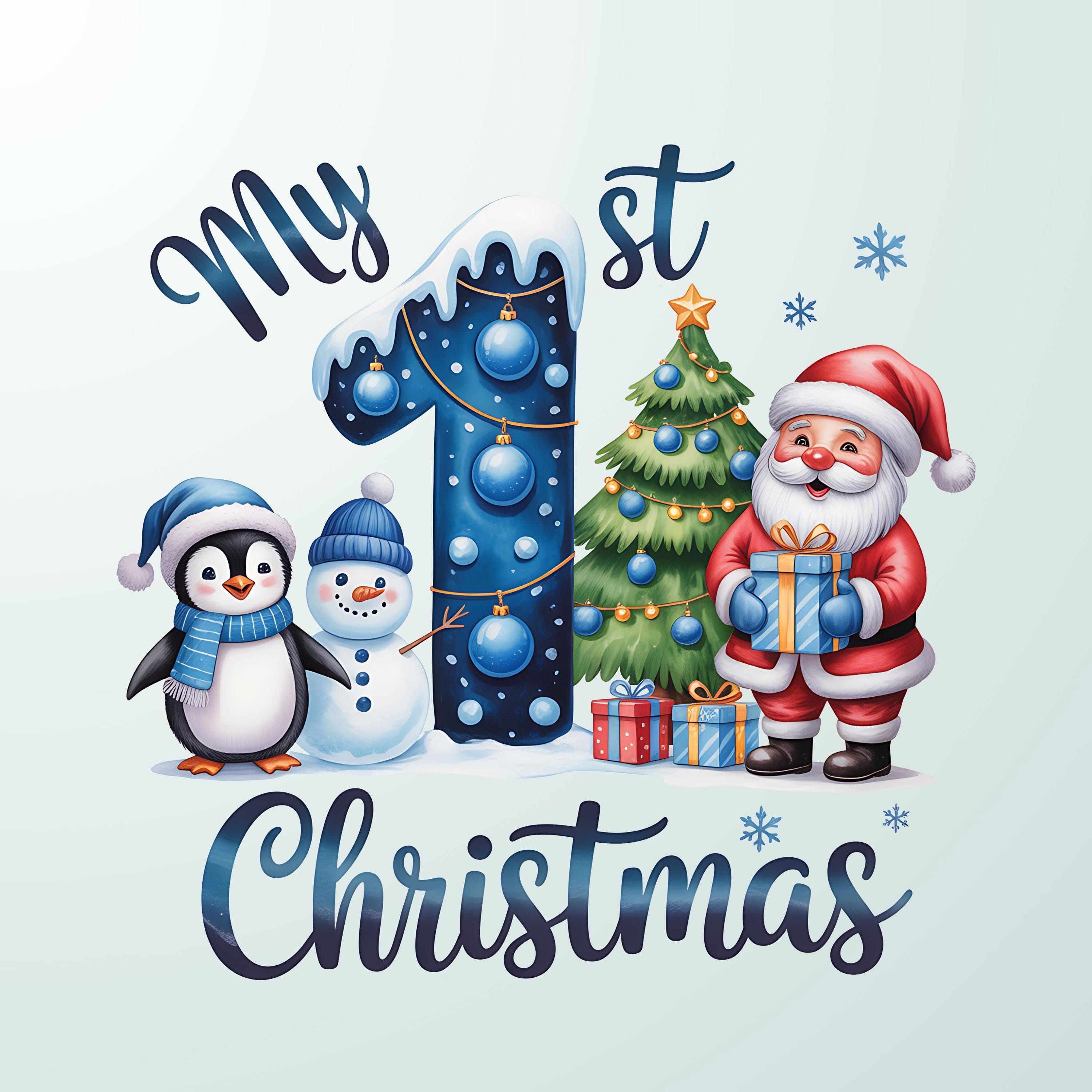 My 1st Christmas Clipart Bundle, Baby’s 1st Xmas Clipart, Sublimation ...