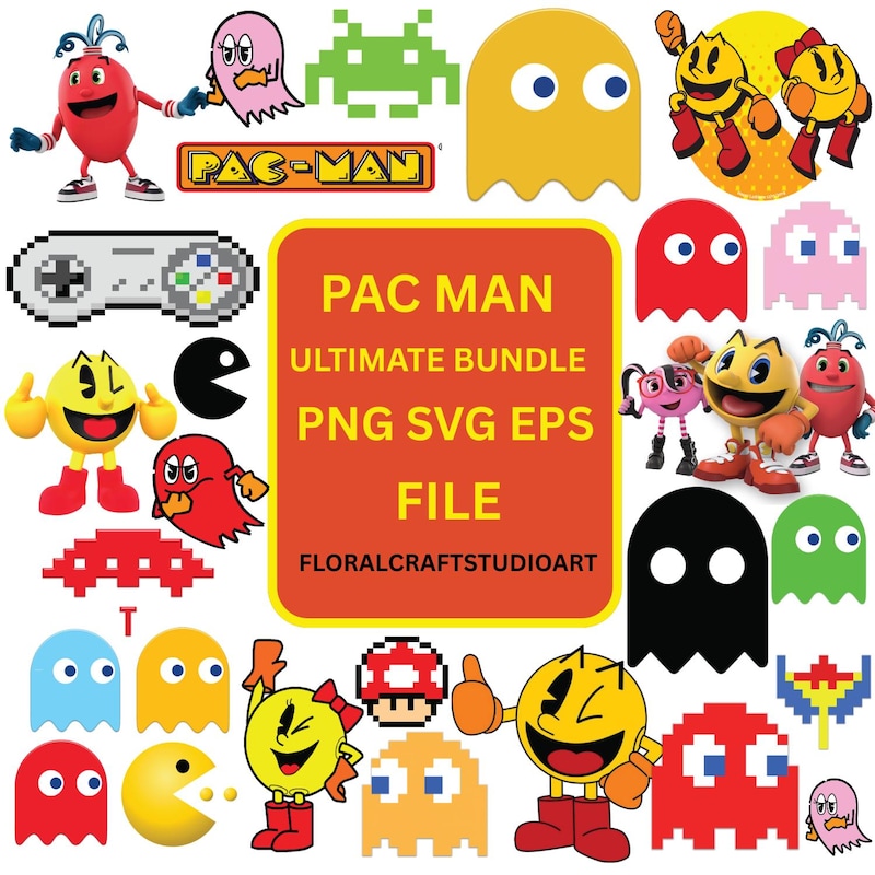 Pacman Svg - Etsy