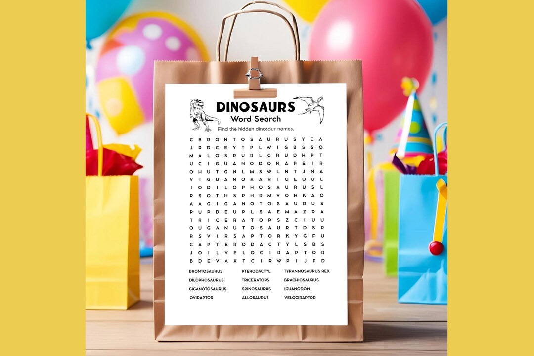 Dinosaur Word Search PDF + Answer Key – Printable Puzzle for Kids – Fun ...