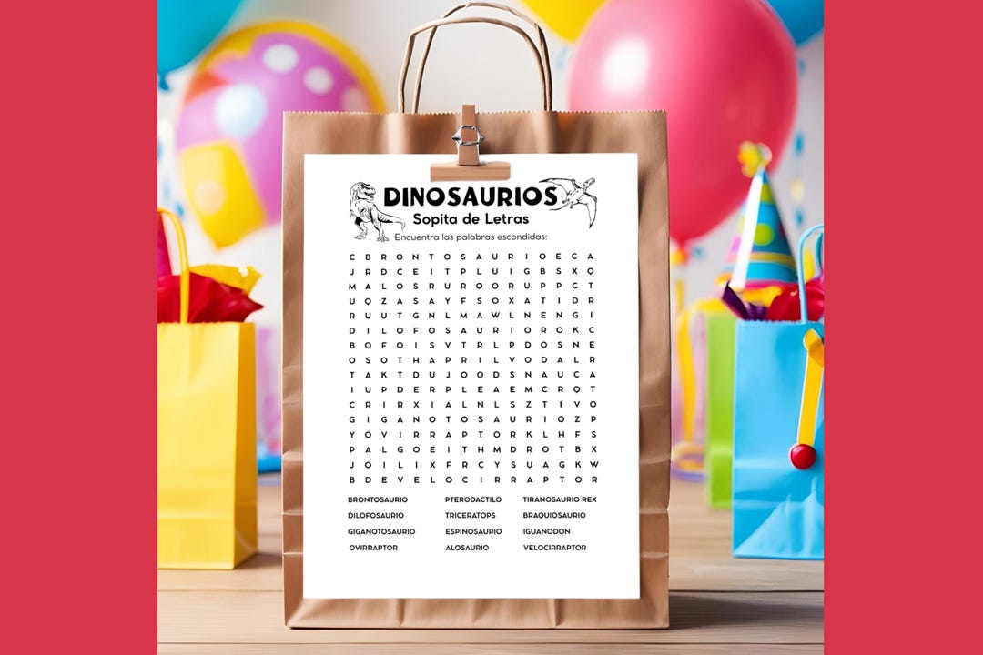 Spanish Dinosaur Word Search PDF + Answer Key – Printable Activity for ...